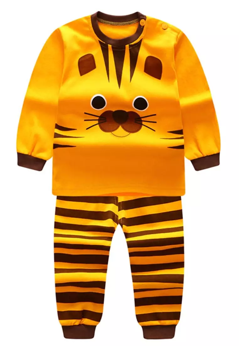 Buy Yangkiddo Orange Tiger Baby Kids Unisex Pyjamas Online | ZALORA ...