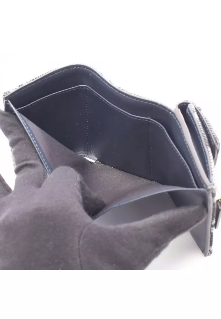 Buy Fendi Pre-Loved Fendi bucket micro FF jacquard trifold wallet denim ...