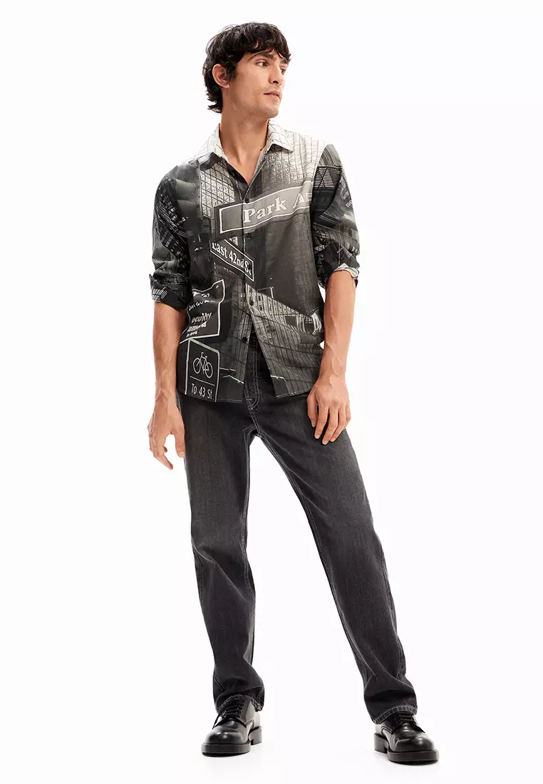 Buy Desigual Desigual Man Poplin NYC shirt. 2026 Online | ZALORA