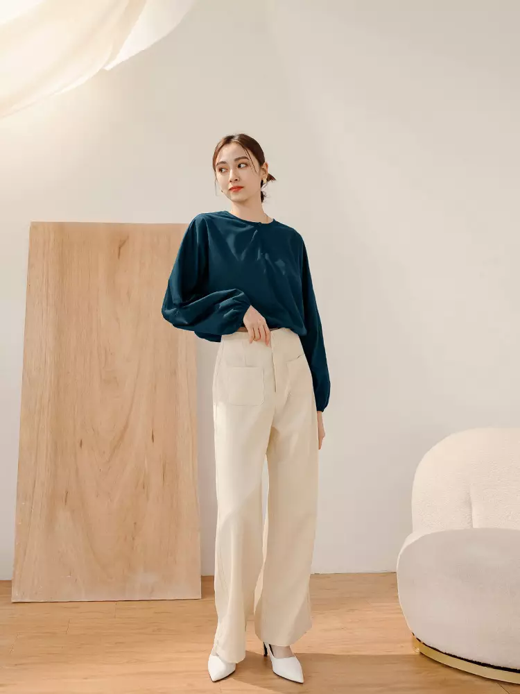 OBSTYLE Round Neck Drop-Shoulder Loose Drop-Shoulder Top [AB18914] 2024 ...