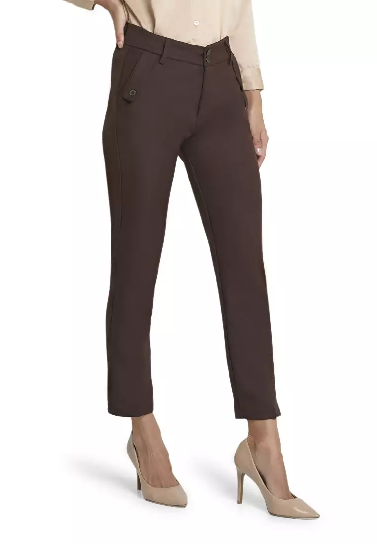 Jual Evernoon Fitzgerald Celana Kerja Motif Solid Trousers Bawahan ...