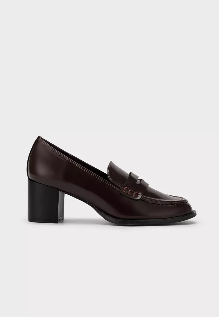 Buy nose CHUNKY HEEL PENNY LOAFERS Online | ZALORA Malaysia