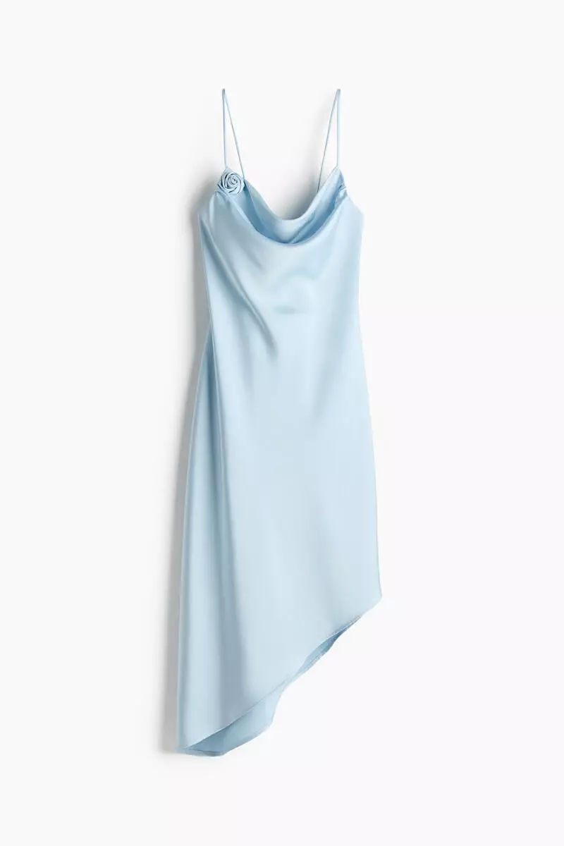 Buy H&M Asymmetric satin dress Online | ZALORA Malaysia