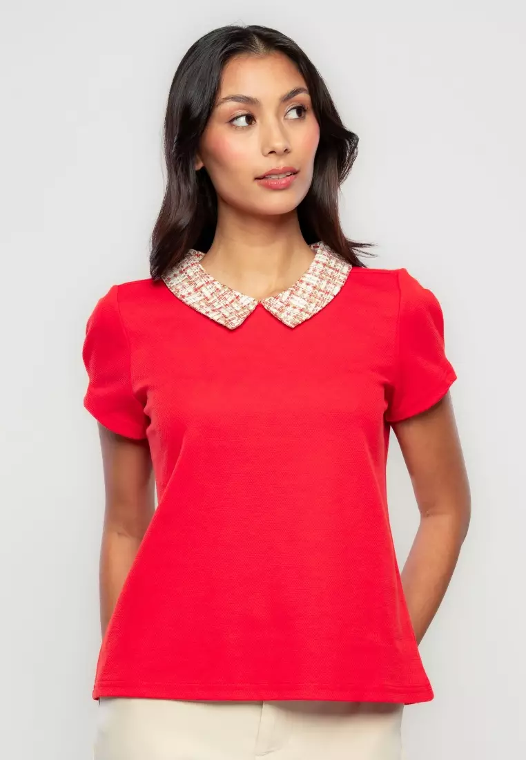 Buy Apple & Eve Haylee Tweed Collared Knit Top 2026 Online | ZALORA ...