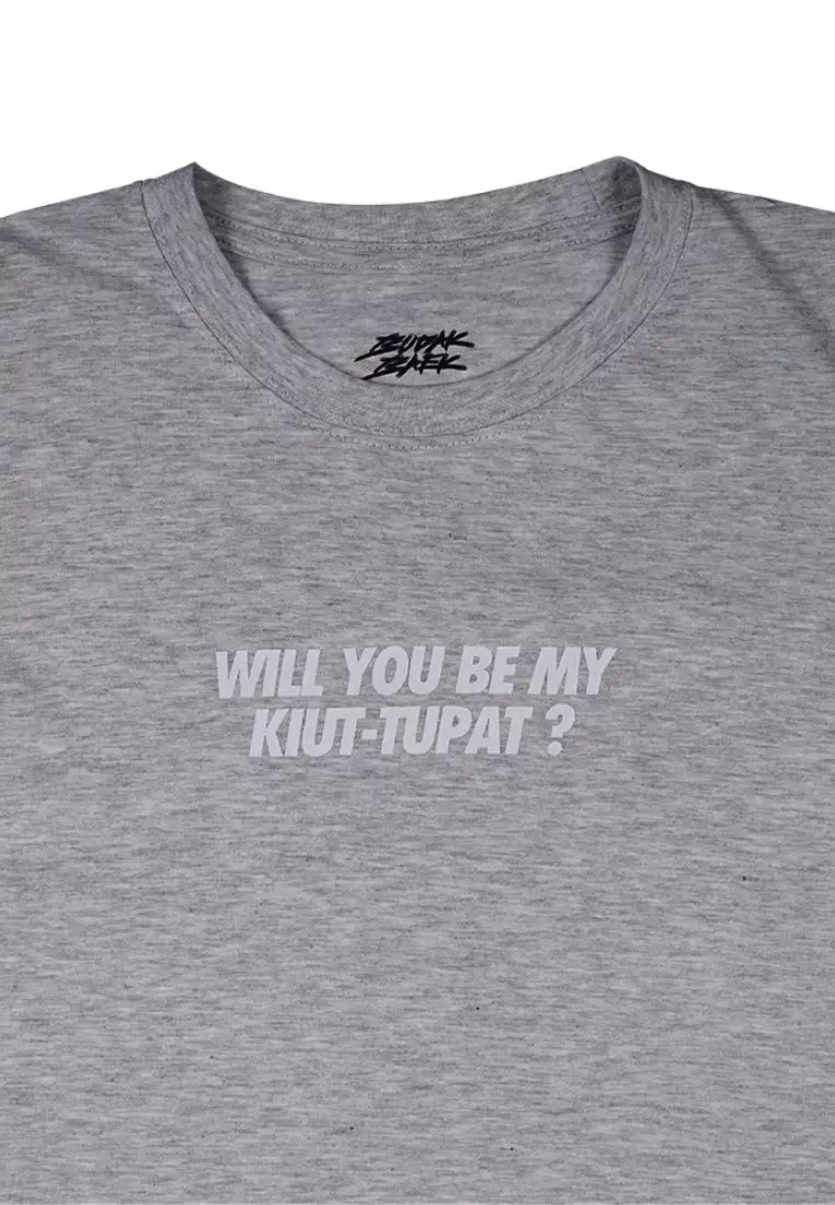 Buy Budak Baek Budak Baek Raya Kiut Tupat Short Sleeve Tee - Light Grey ...