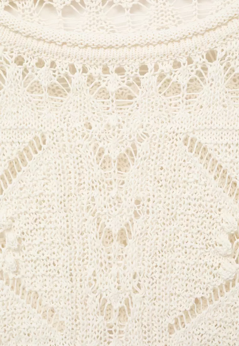 Buy Mango Oversized Openwork Knitted Sweater 2025 Online | ZALORA