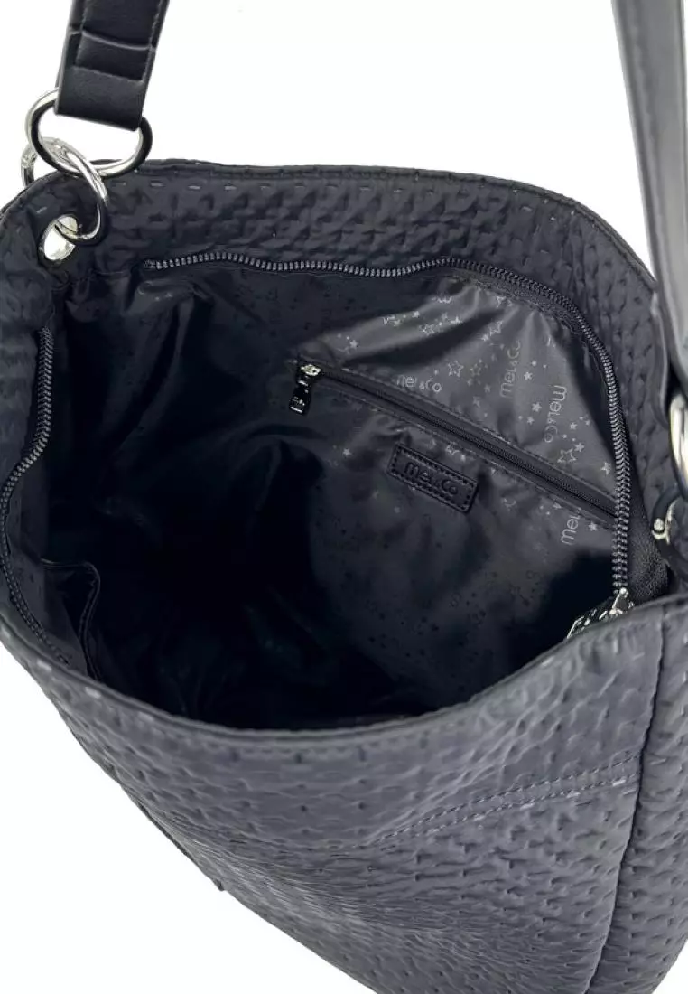 Buy Mel&Co Embossed Nylon Single Handle Bag 2025 Online | ZALORA ...