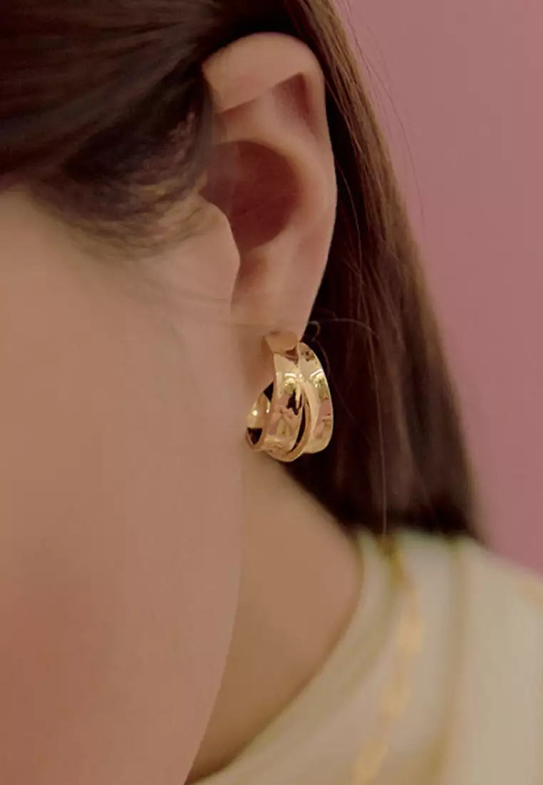 Buy CELOVIS Rowena Twist C-Hoop Drop Earring in Gold Online | ZALORA ...