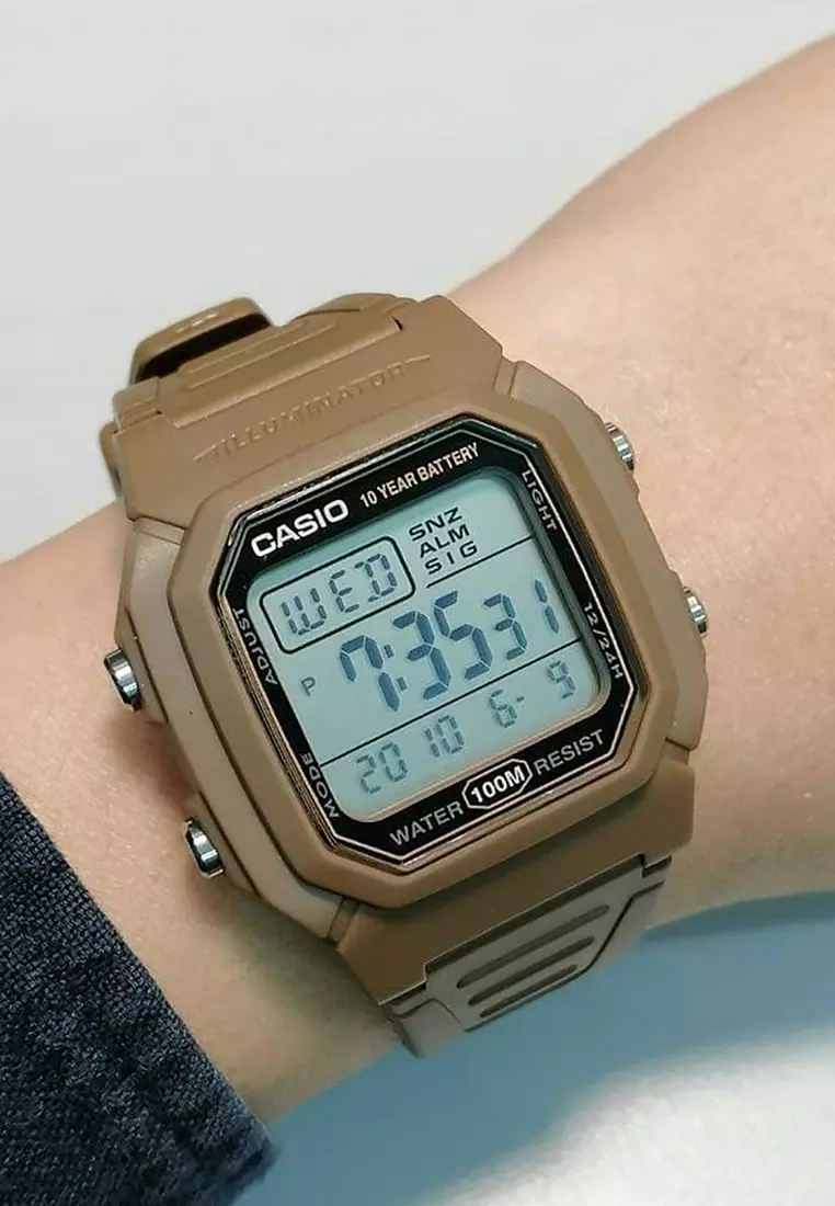 Buy CASIO Men Digital Sport Watch W-800H-5AV Brown Resin Strap Online | ZALORA Malaysia