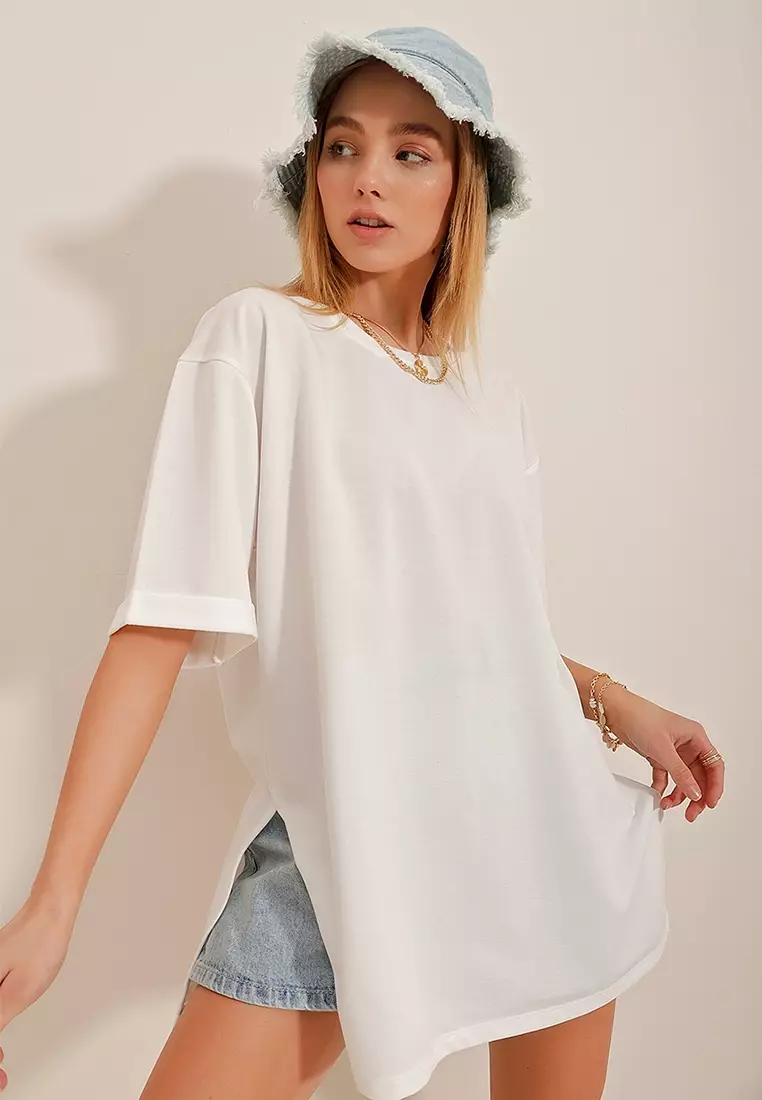 Buy Alacati Oversized T-Shirt with Slits Online | ZALORA Malaysia