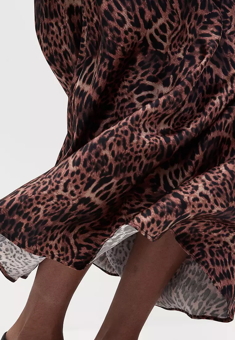 Jual Marks & Spencer Satin Animal Print Maxi Slip Skirt Original 2026 ...