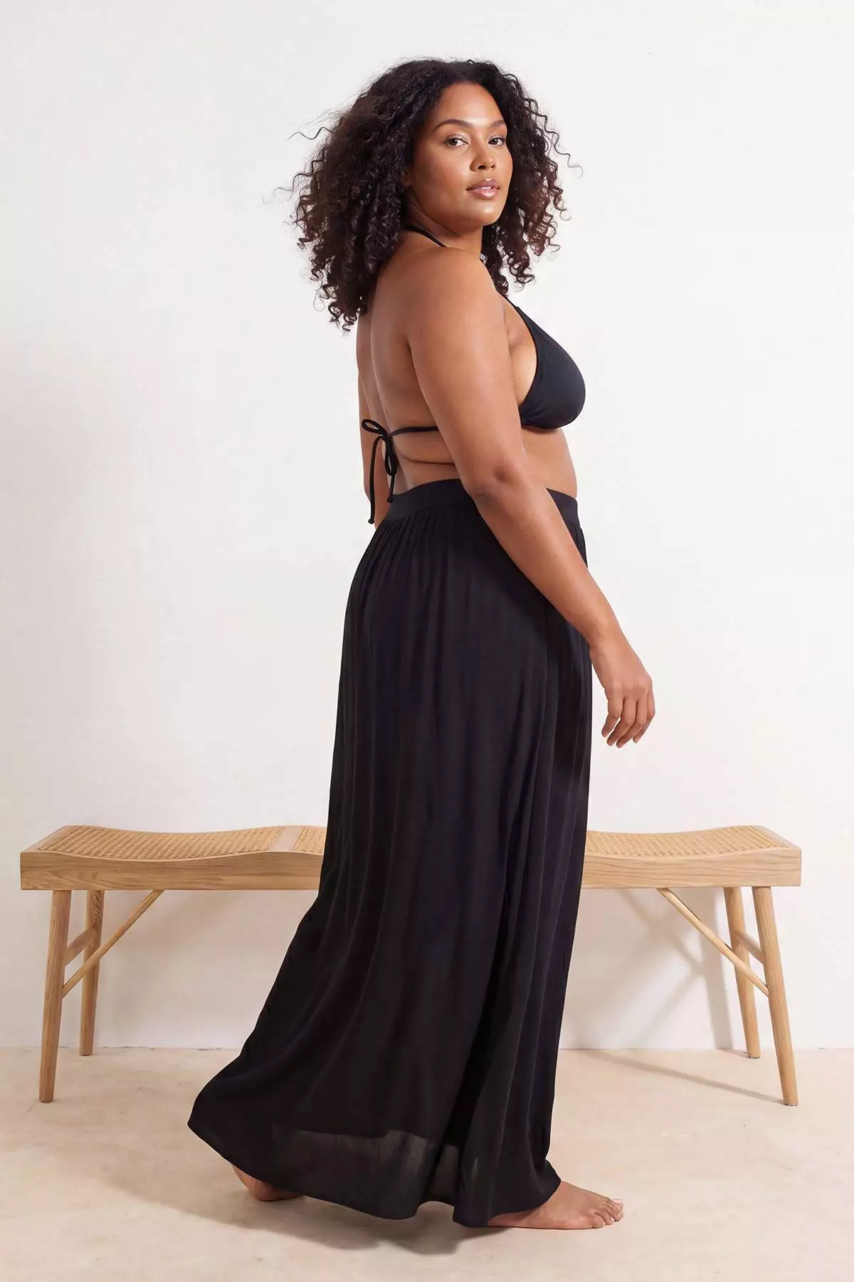 Buy Trendyol Beach Wear Black Textured Tie-Up Pareo Tbbss26Df00002 2026 ...