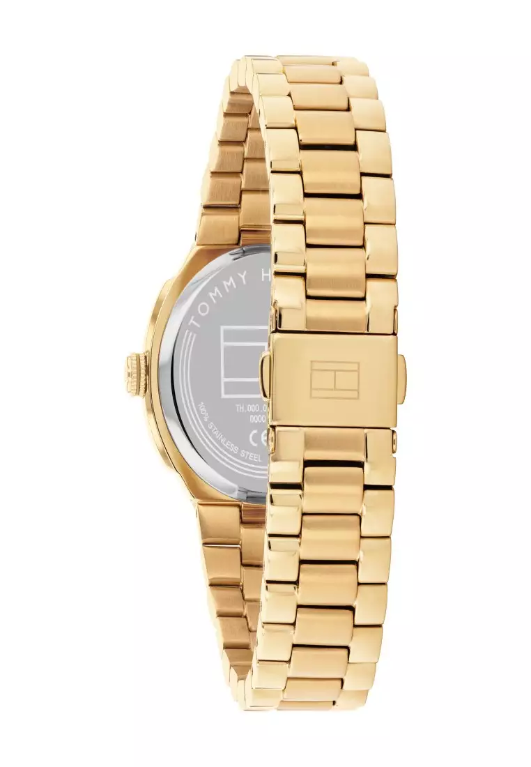 Buy Tommy Hilfiger Watches Women's Ionic Plated Thin Gold Steel Quartz ...