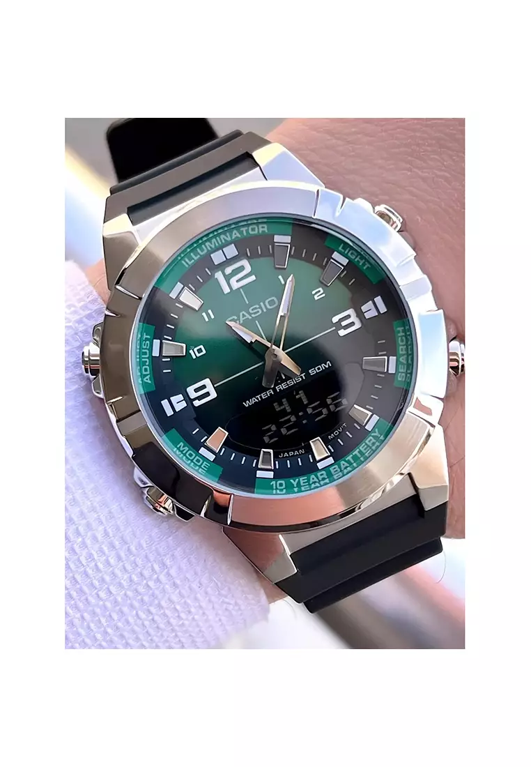 線上選購 Casio AMW-870A-2AV Men Analog-Digital Watch Black Resin Strap (PP ...