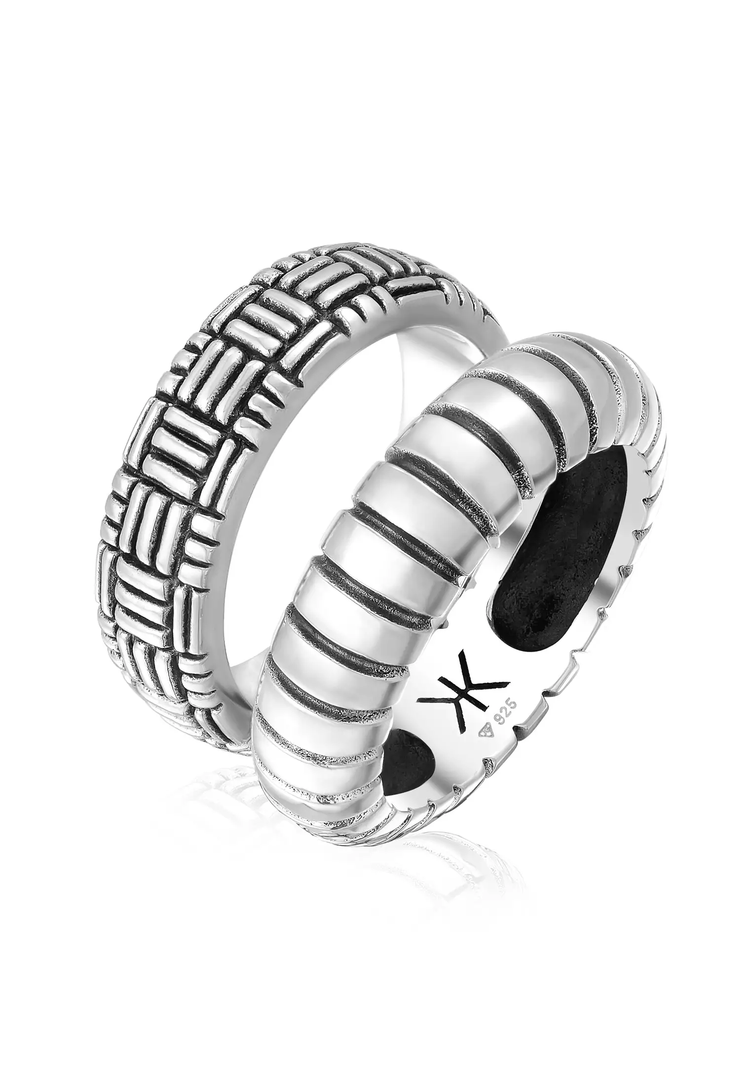 Buy Kuzzoi Ring Men Band Vintage Set Oxidised Online | ZALORA Malaysia