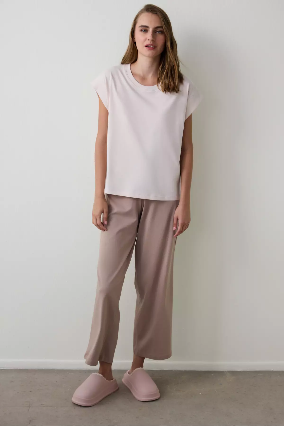 Buy Penti Dark Beige Weekend Time Tie-Up Detailed Spanish Leg Pajama ...