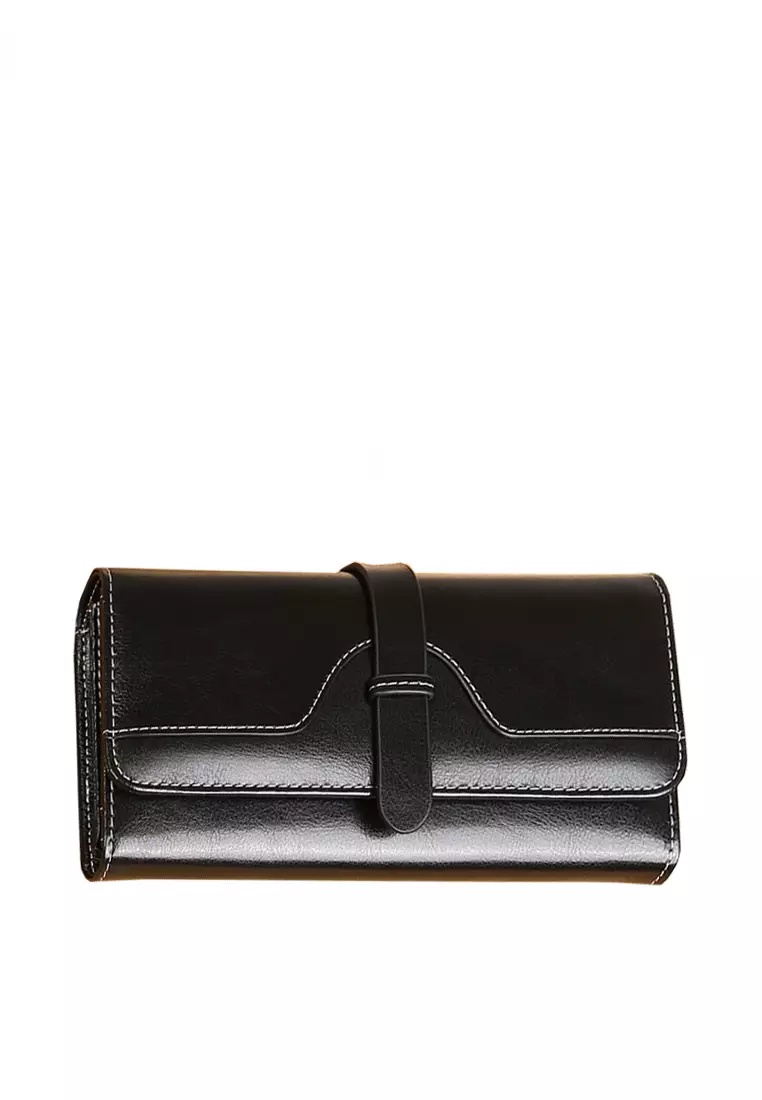 Buy ZITIQUE Brand New Burnished Leather Tri Fold Long Wallet Online ...