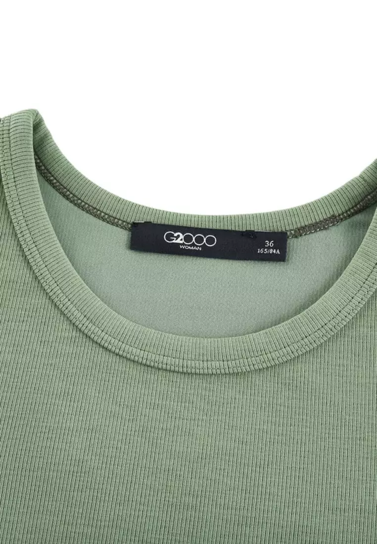 Buy G2000 Ribbed Racercut Tank Top 2025 Online | ZALORA
