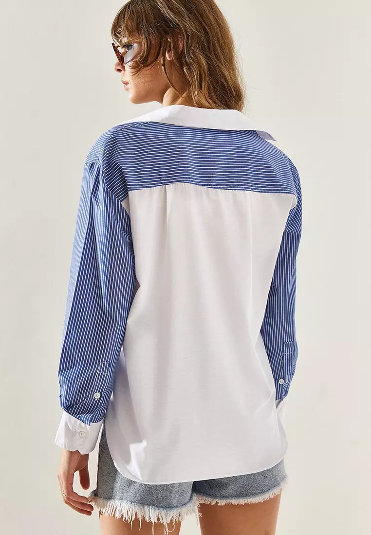 Buy Bianco Lucci Back Garni Detail Boyfriend Shirt 4449 2025 Online ...