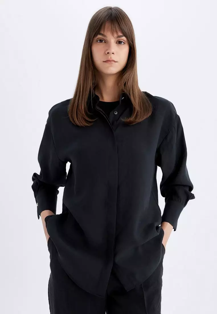 Buy DeFacto Concealed Button Shirt 2025 Online | ZALORA