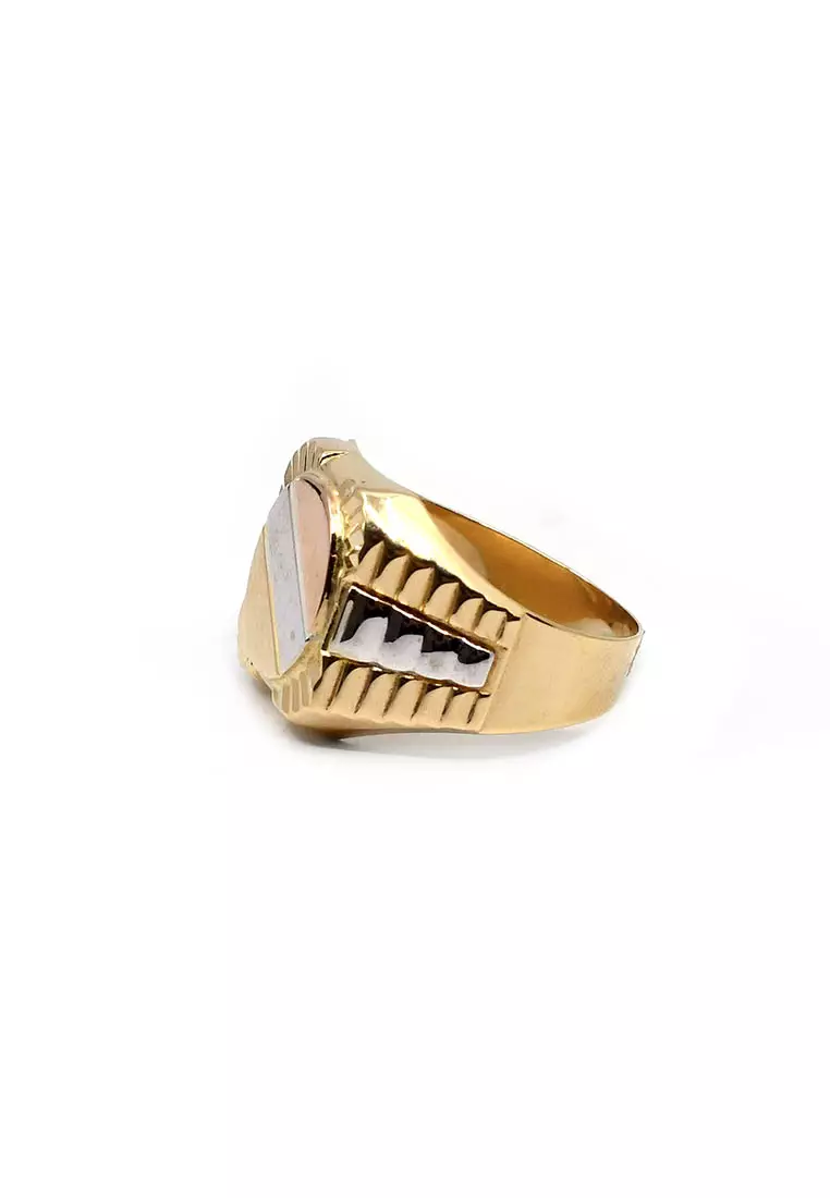 Buy CEBUANA LHUILLIER JEWELRY 18K Italian Made TriColor Gold Gents Ring ...