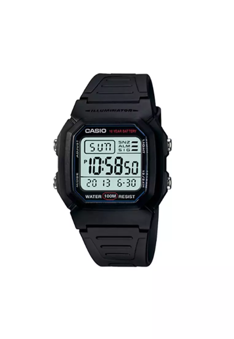 Buy Casio Men's Digital W-800H-1AV Black Resin Band Sport Watch Online ...