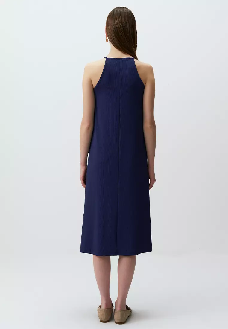 Jimmy Key Jimmy Key Navy Blue Loose Fit Crew Neck Sleeveless Basic ...