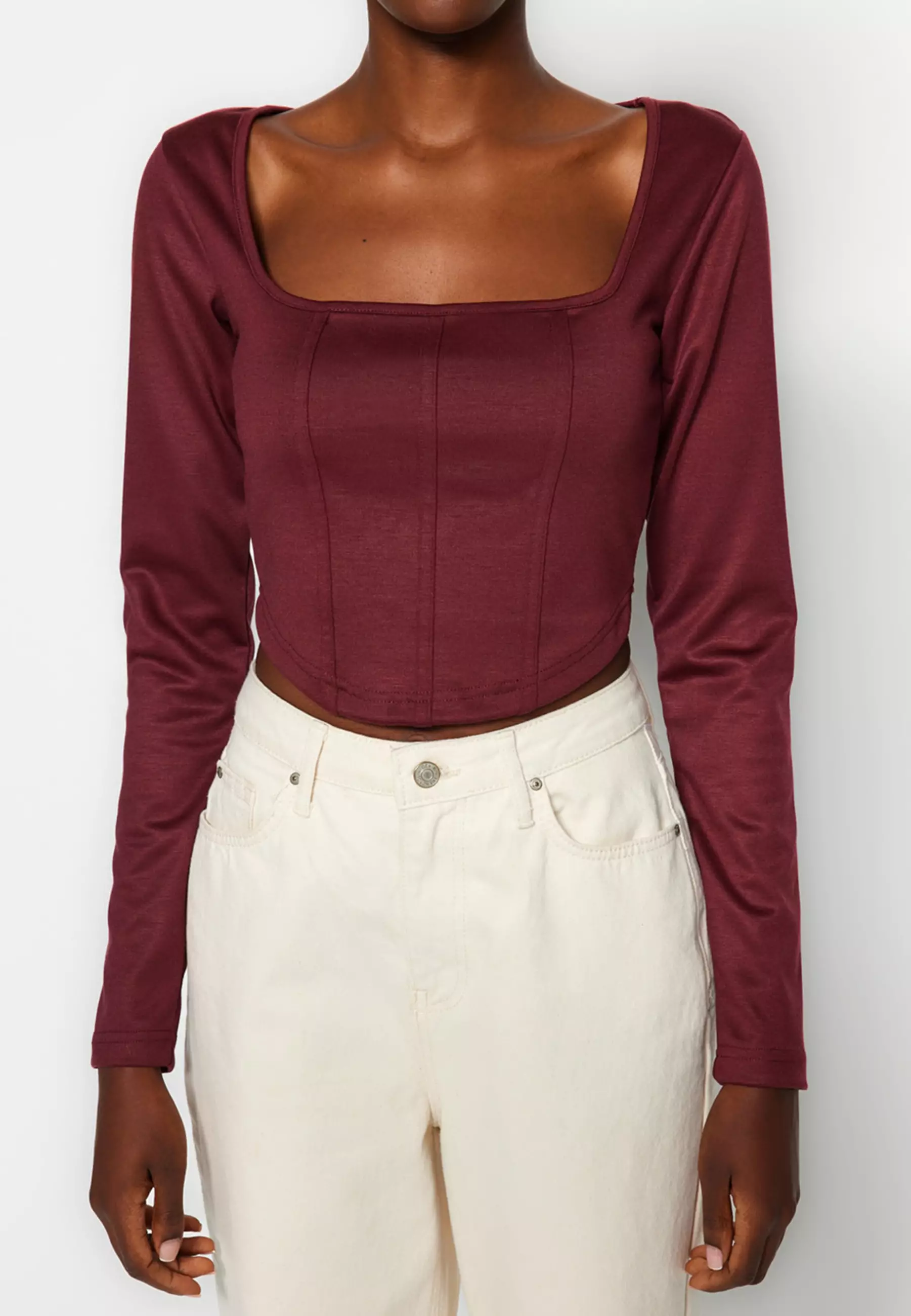 Buy Trendyol Fitted Square Neck Top Online | ZALORA Malaysia
