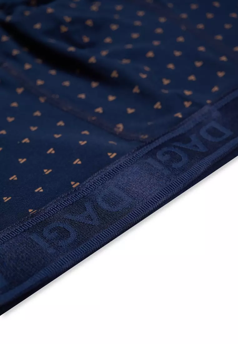 DAGİ 3-Pack Light Brown-Navy Blue Basic Boxer, Geometric Print, Regular ...