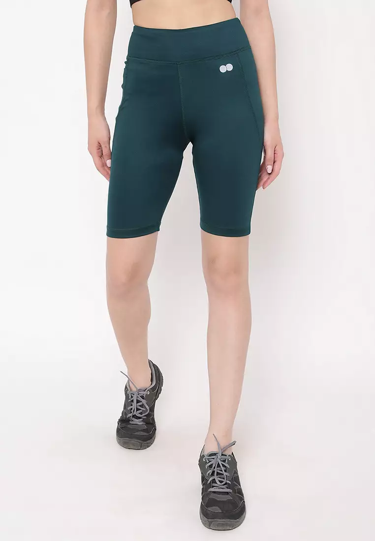 Buy Clovia Clovia High Rise Active Cycling Shorts in Teal Green with Side Pocket 2025 Online ...