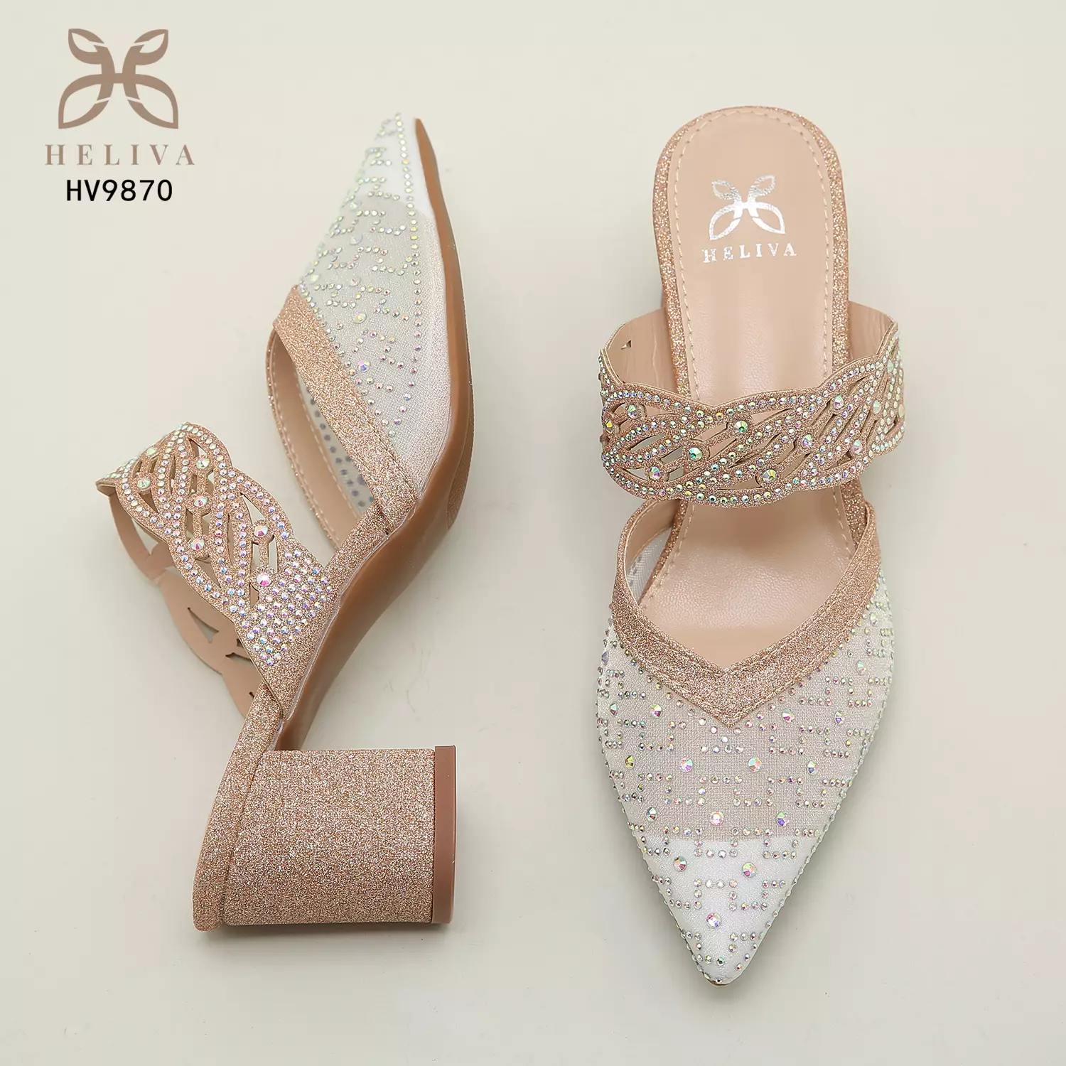 Jual HELIVA Heliva Esty High Heels Glitter Pointed Shoes Semi ...