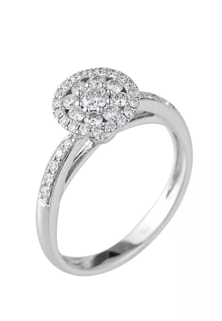Buy LITZ LITZ 18K White Gold Diamond Ring DR3914 Online | ZALORA Malaysia