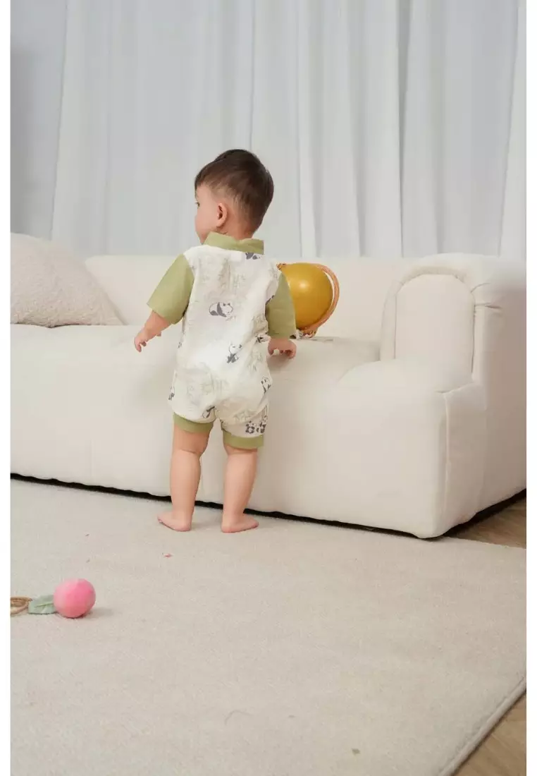 Buy Little Kooma Panda Eat Bamboos Baby Boy Cheongsam Romper 0841 2025 ...