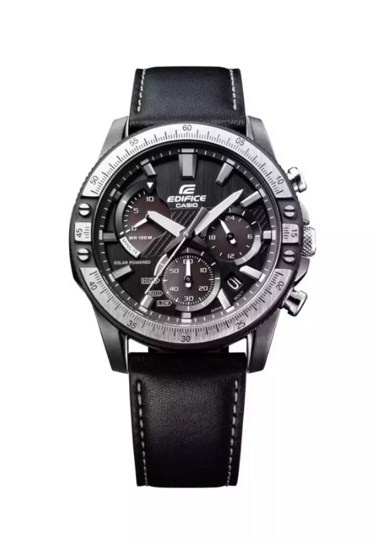 Buy Casio Casio Edifice Chronograph Black Dial Leather Strap Men Watch ...