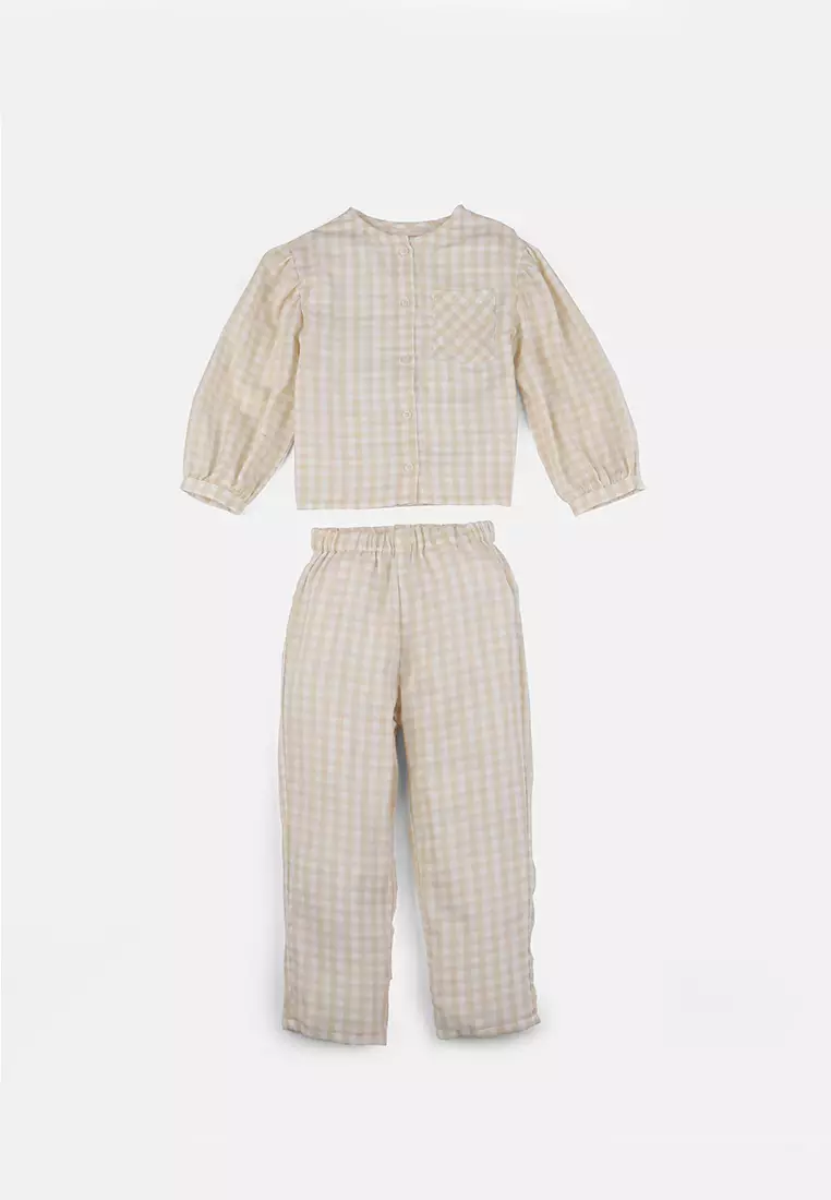 Buy Gingersnaps Girls Checkered Pajama Set 2023 Online | ZALORA Philippines