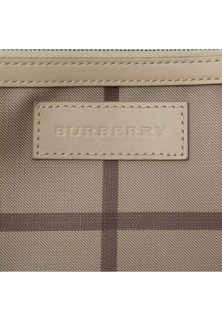 Buy BURBERRY Pre-Loved Burberry Small Smoke Check Coated Canvas ...