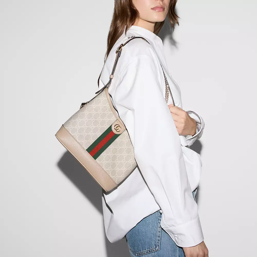 Jual Gucci Ophidia GG Supreme Canvas Small Shoulder Bag Beige Ebony ...