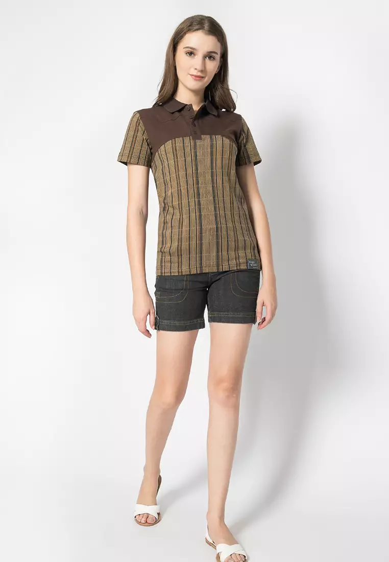 Jual LGS LGS - Kaos Wanita - Lengan Pendek - Warna Coklat- LLTS.520 ...