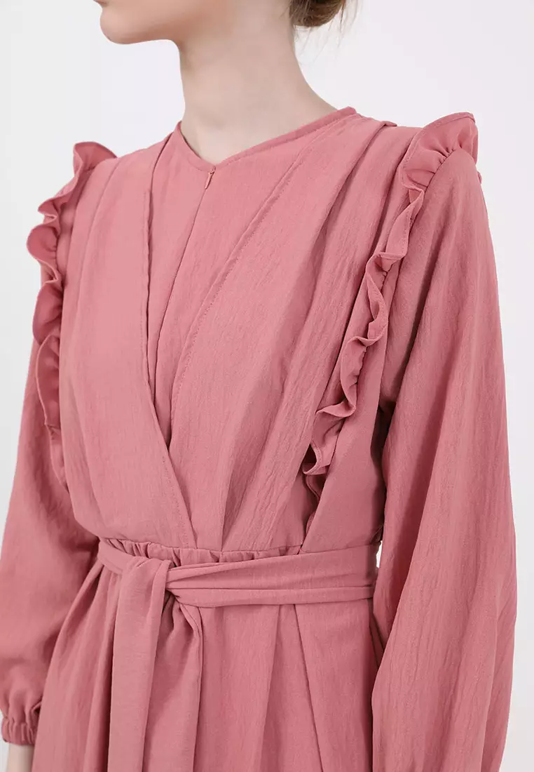 Jual Berrybenka Label Sofia Meena Maxi Dress Pink Original 2026 ...