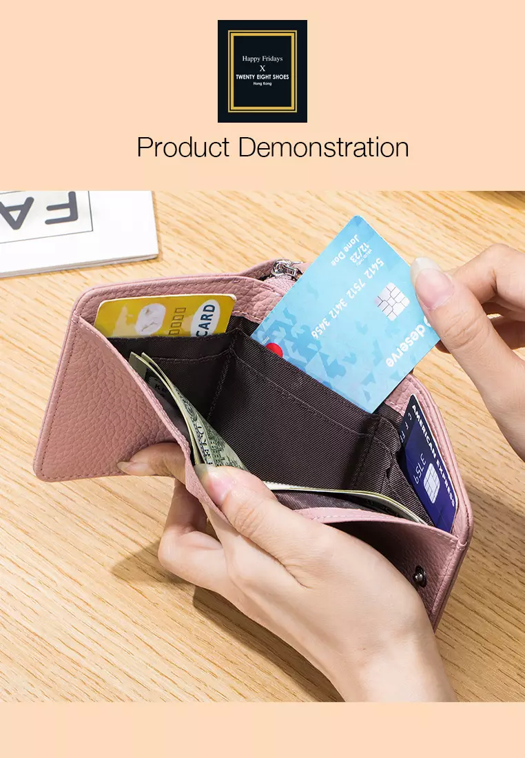 HAPPY FRIDAYS Full Grain Leather RFID Security Trifold Purse JW AN-7387 ...