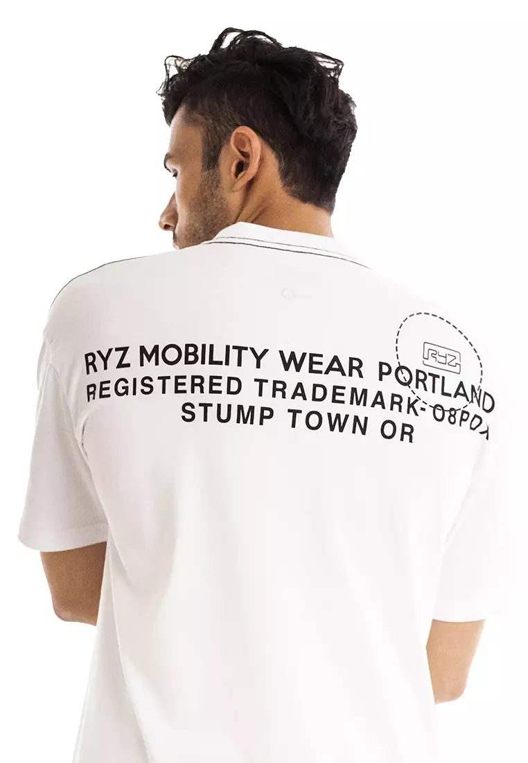 Buy RYZ RYZ Mini Logo with Printed Text White Short Sleeve T-Shirt ...