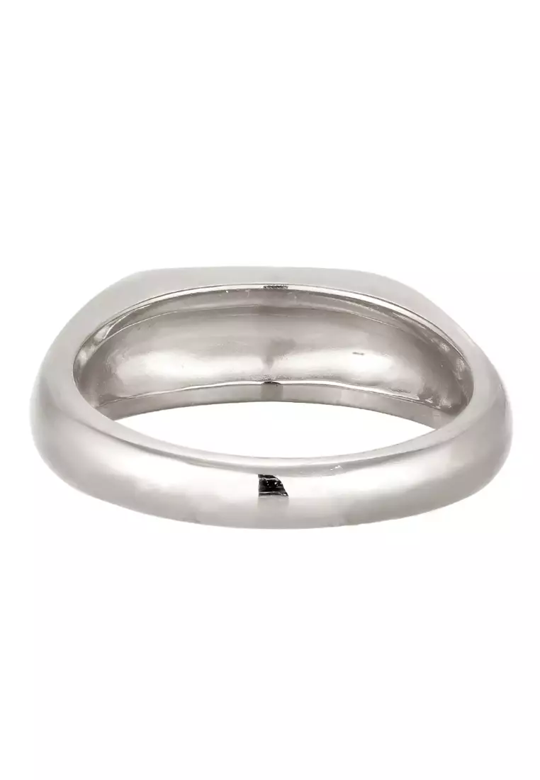 Buy Kuzzoi Men's Silver Green Enamel Bar Signet Ring 2026 Online | ZALORA
