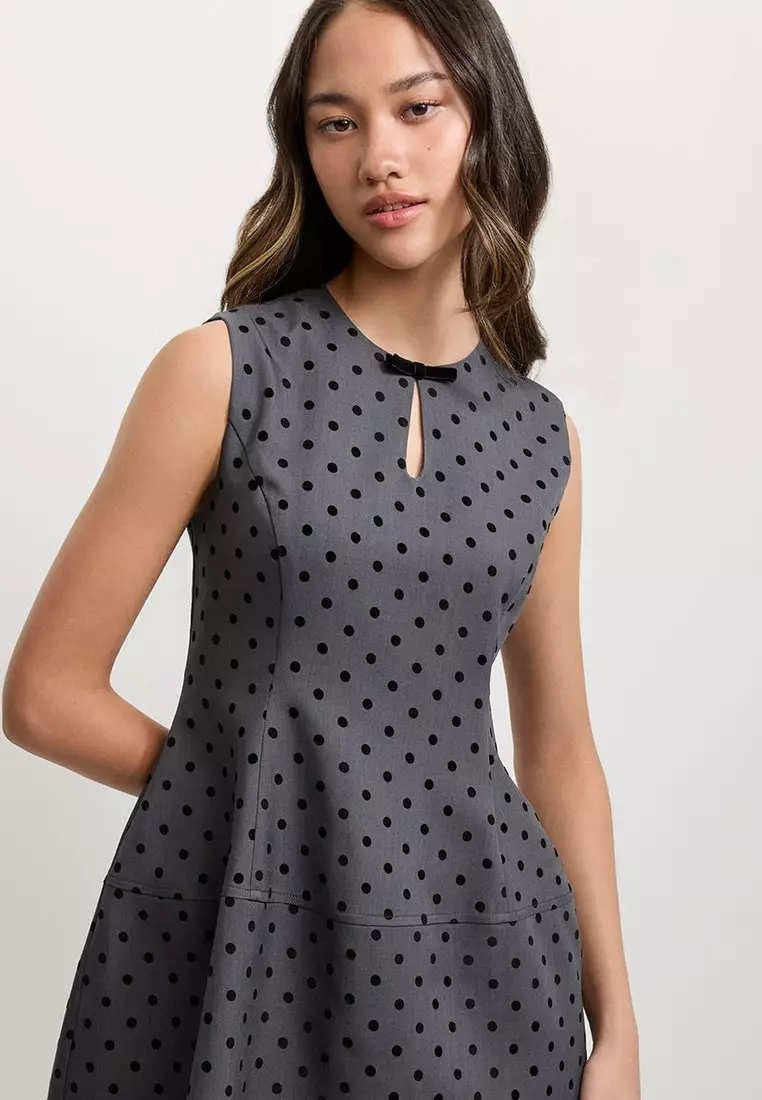 Buy Pomelo Polka Dot Dress - Dark Grey 2025 Online | ZALORA