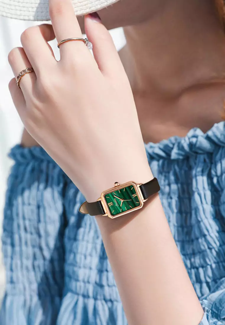 Buy LIGE SUNKTA Ladies Octagonal Quartz Watch, 27x20mm, Malachite Dial ...