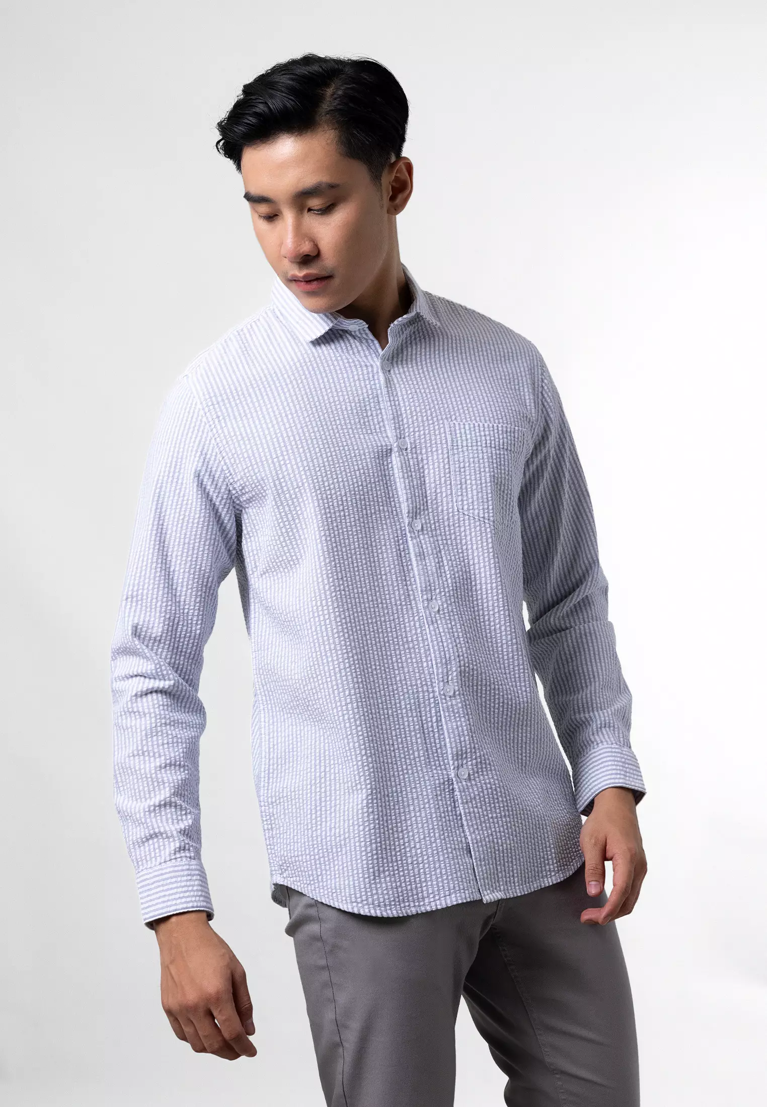 Jual Manzone MANZONE Kemeja Lengan Pendek Pria BZC-SMITH 03-GR - GREY ...