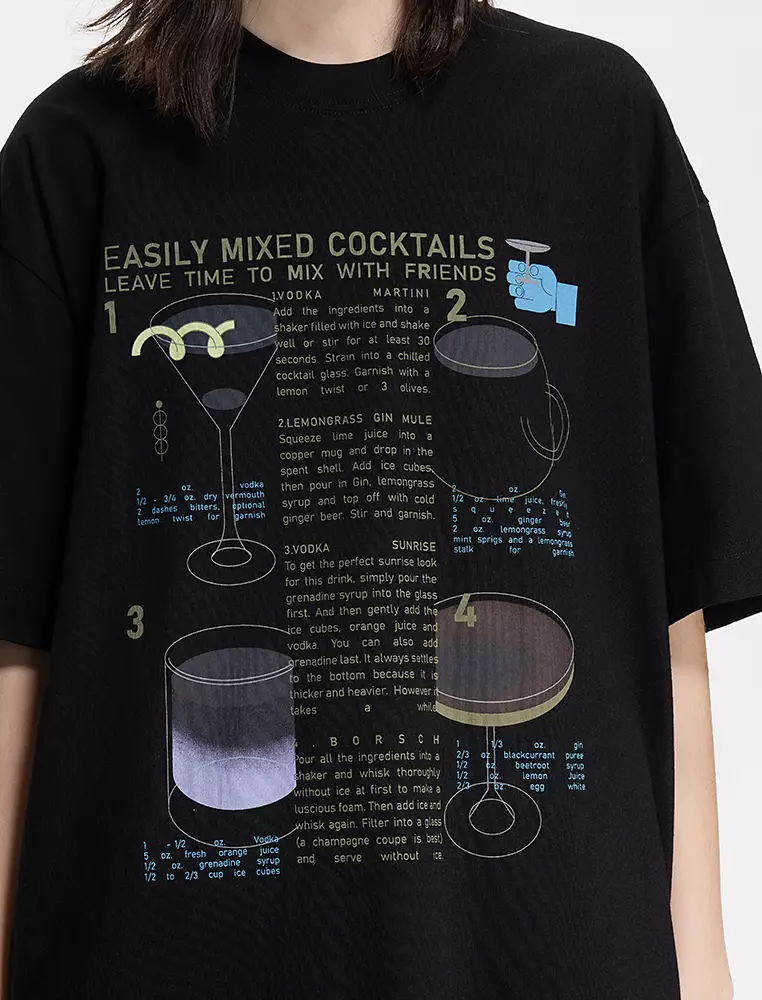Buy Jnby Oversized Cocktail Recipe Short Sleeve T-Shirt 2024 Online ...