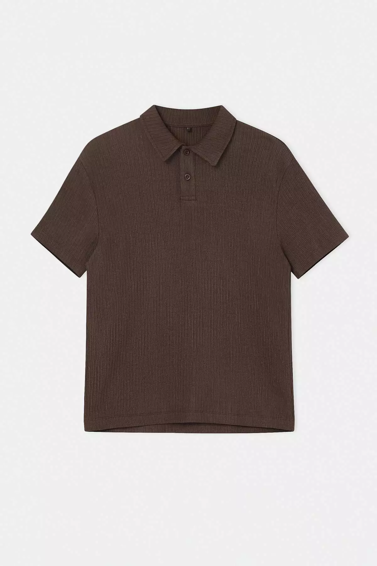 Buy Trendyol Brown Regular/Normal Cut Textured Polo Neck T-Shirt ...