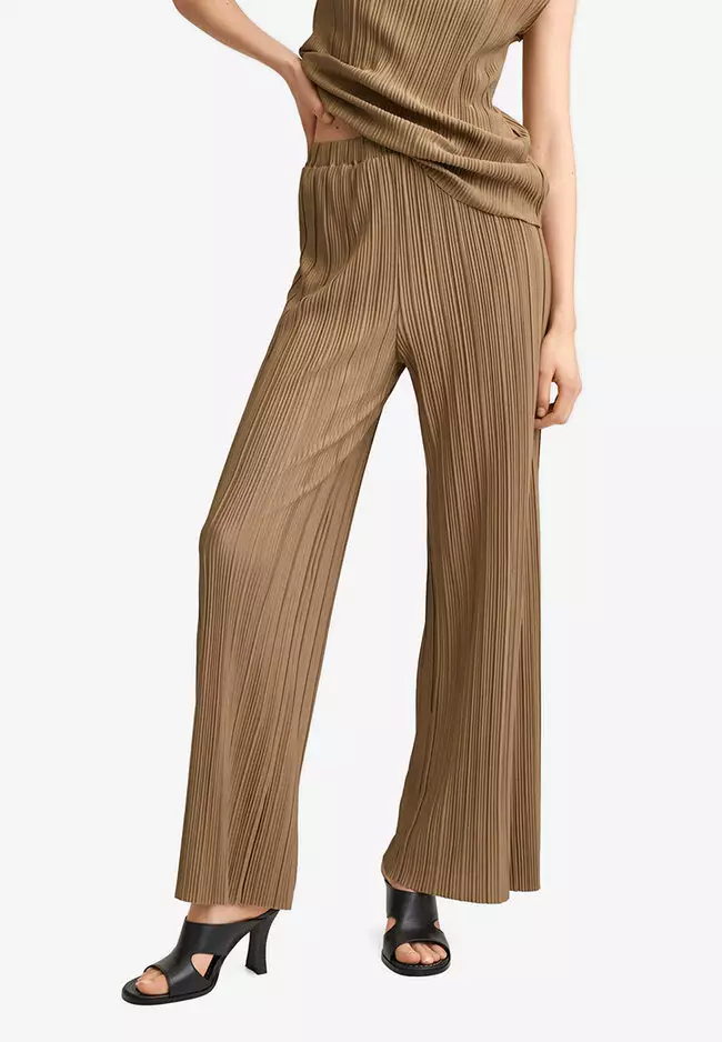 Buy Mango Pleated Wide Leg Trousers 2024 Online Zalora Philippines