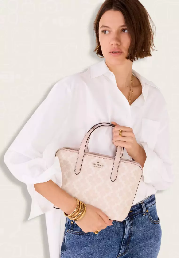 Jual Kate Spade Kate Spade Signature Spade Flower Small Tote Rose Smoke ...