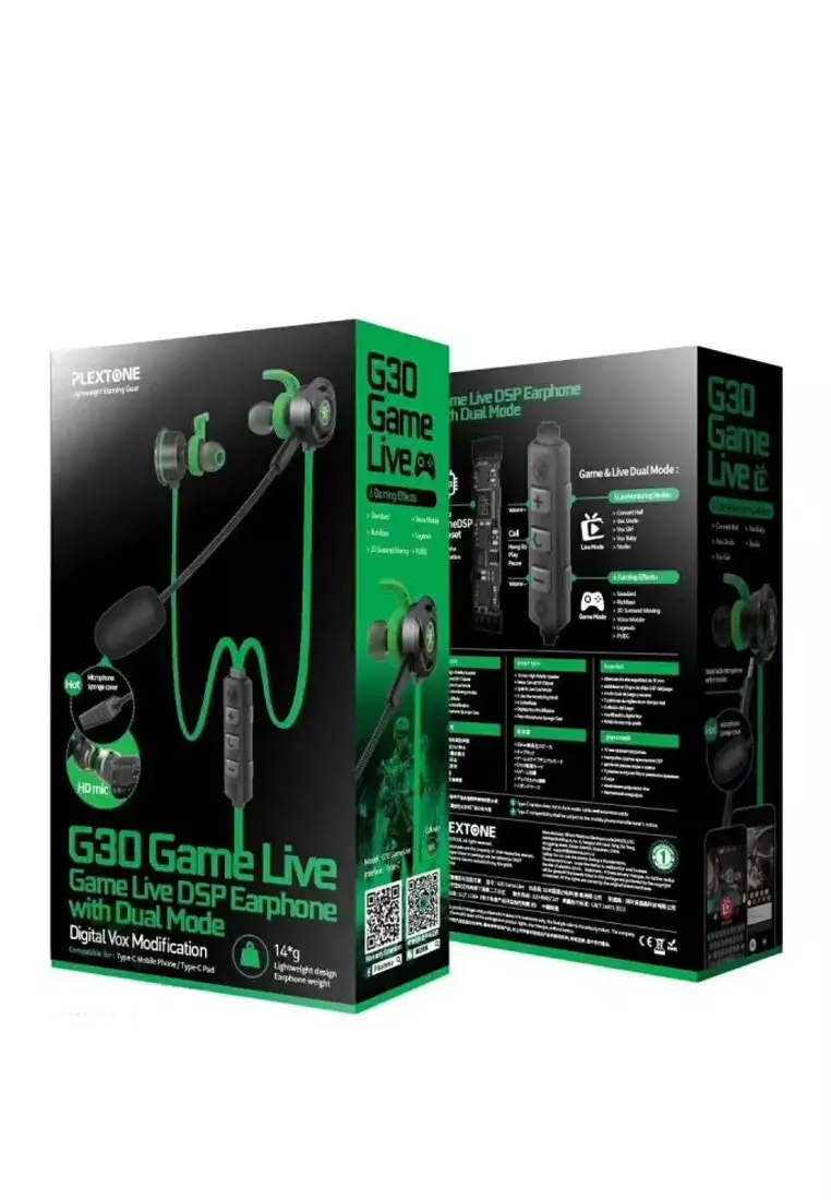 Buy Latest Gadget Plextone G30GL Type-C Gaming Earphone With Boom Mic ...